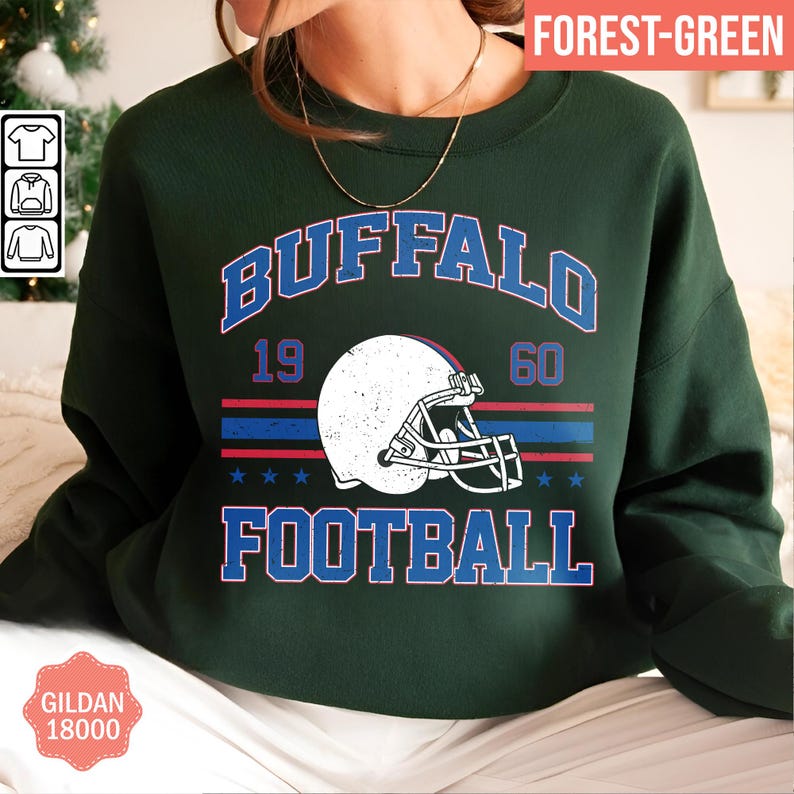 Buffalo Football Vintage Style Sweatshirt, Retro Buffalo Crewneck ...