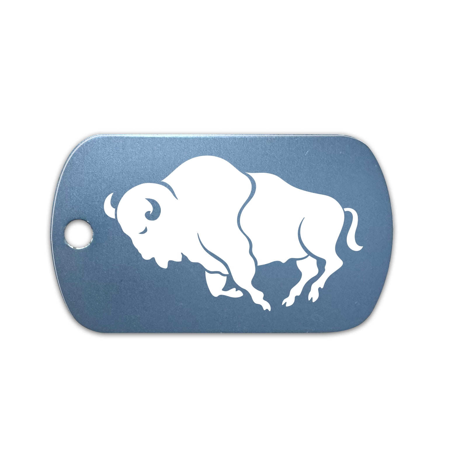 Buffalo GI Dog Tag Aluminum Keychain bison rv camping outdoors - Light ...