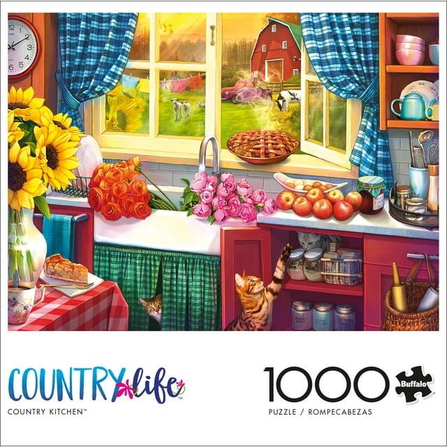 Buffalo Games 1000-Piece Country Kitchen Jigsaw Puzzle with Flowers ...