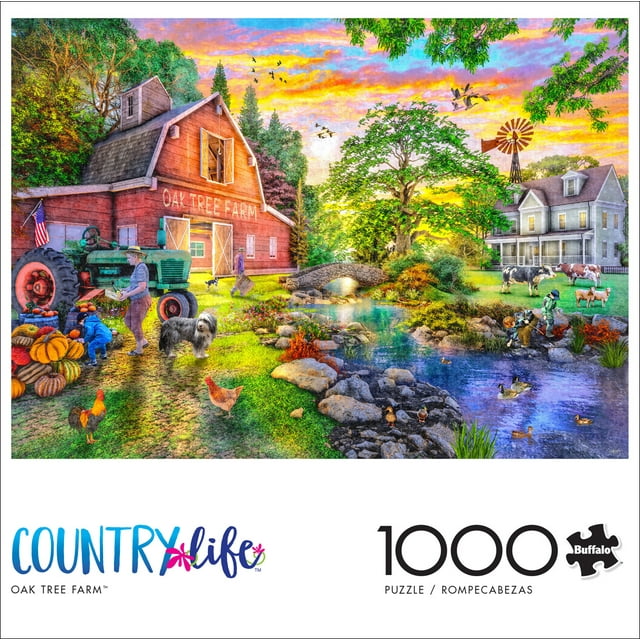 Buffalo Games 1000-Piece Country Life Oak Tree Farm Jigsaw Puzzle ...