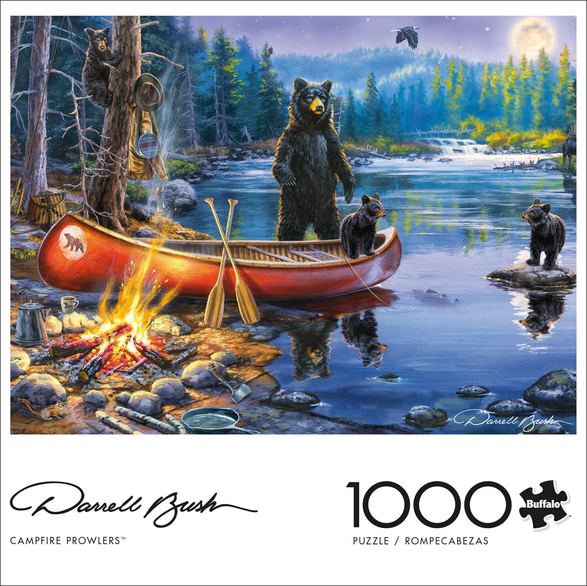 Buffalo Games 1000-Piece Darrell Bush Campfire Prowlers Interlocking Jigsaw Puzzle - Walmart.com