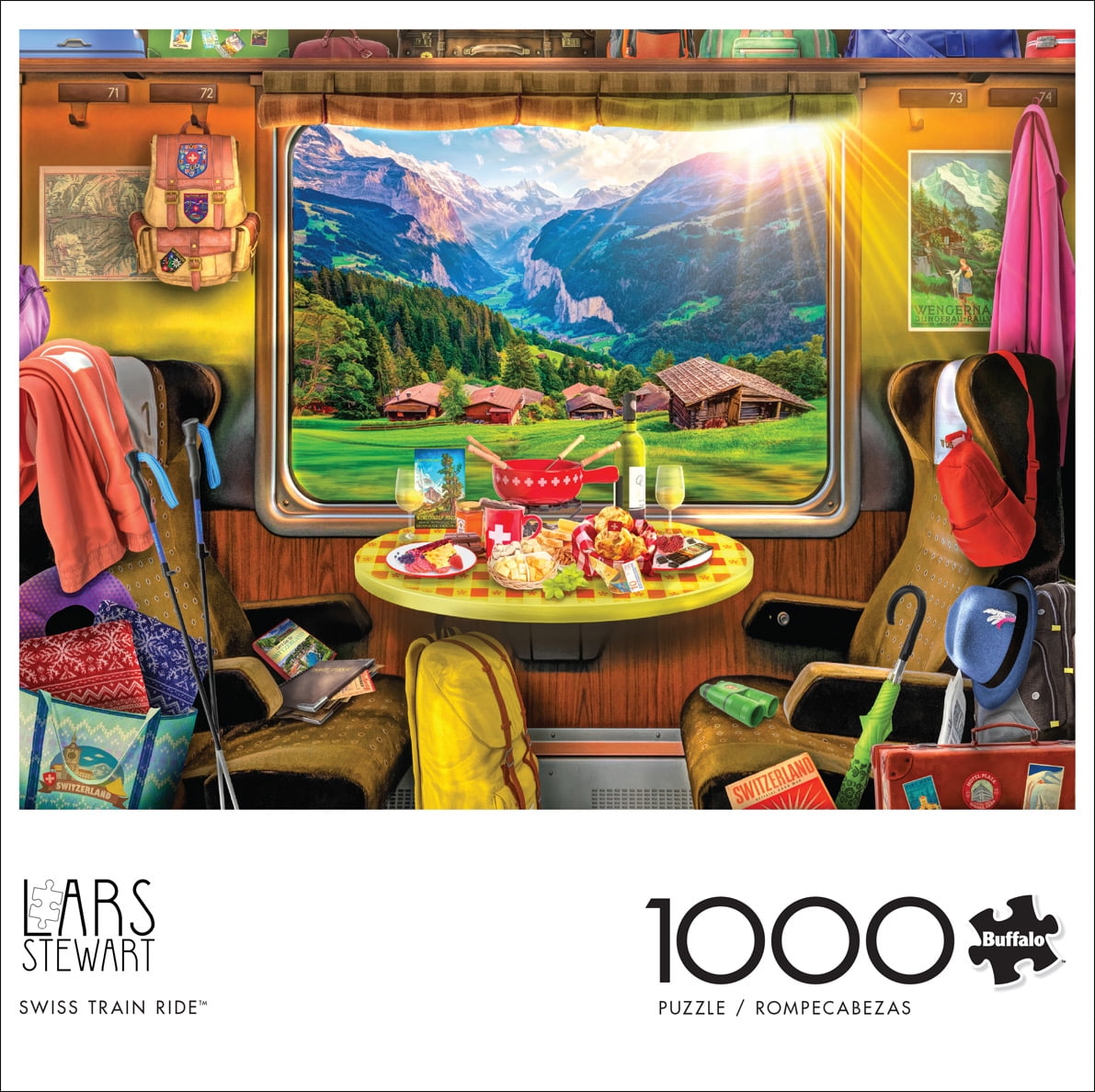 Buffalo Games 1000-Piece Lars Stewart Swiss Train Ride Interlocking ...