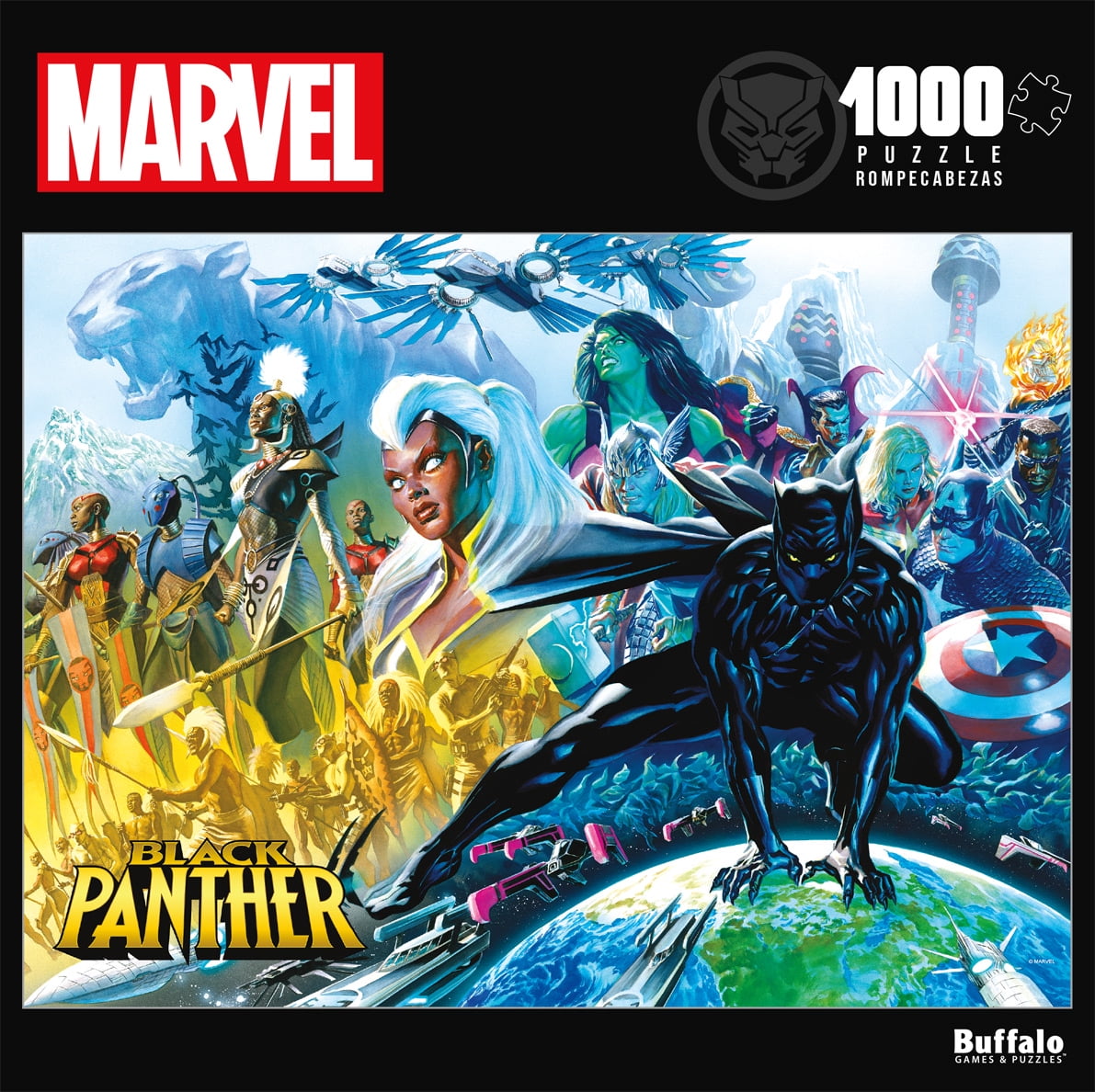 Buffalo Games 1000-Piece Marvel - Black Panther Interlocking Jigsaw ...