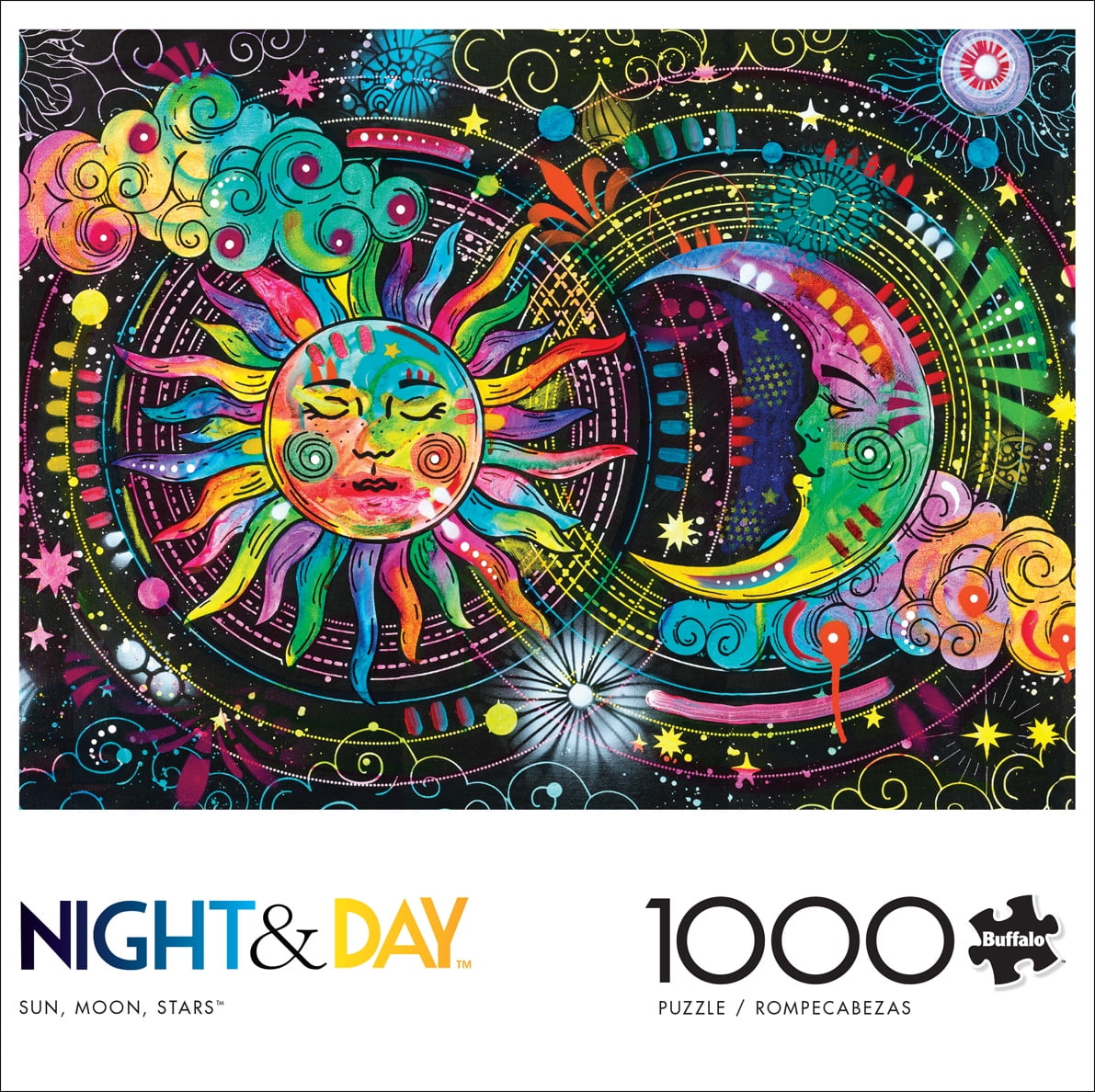 Buffalo Games 1000-Piece Night & Day Sun, Moon, Stars Jigsaw Puzzle ...