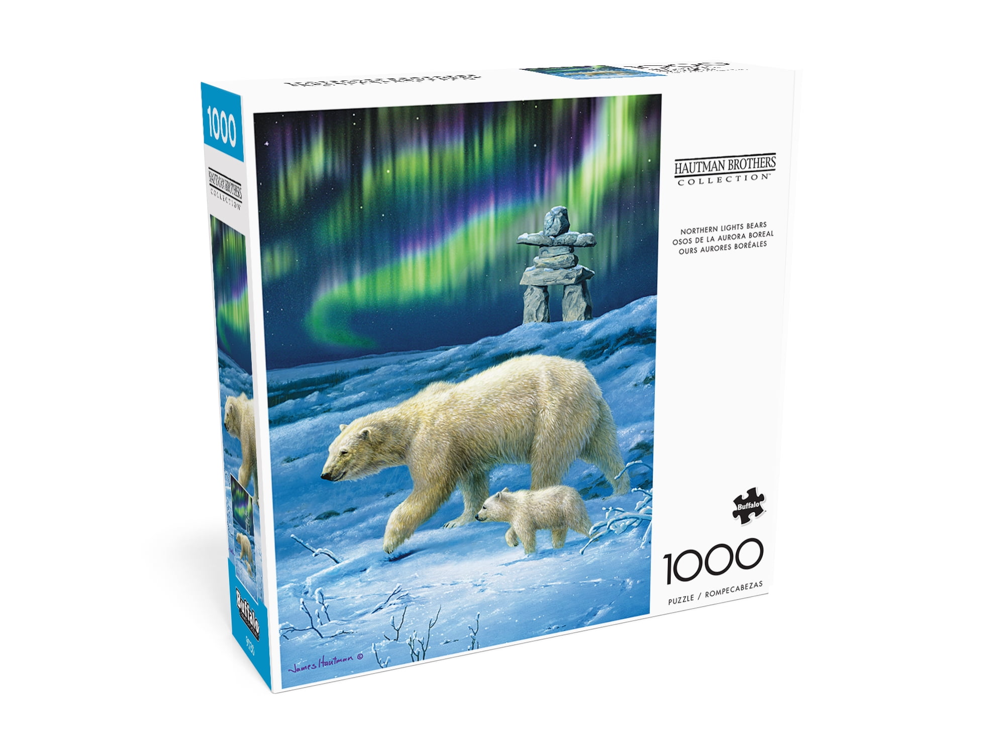 Buffalo Games 1000-Piece Nothern Lights Bears Interlocking Jigsaw ...