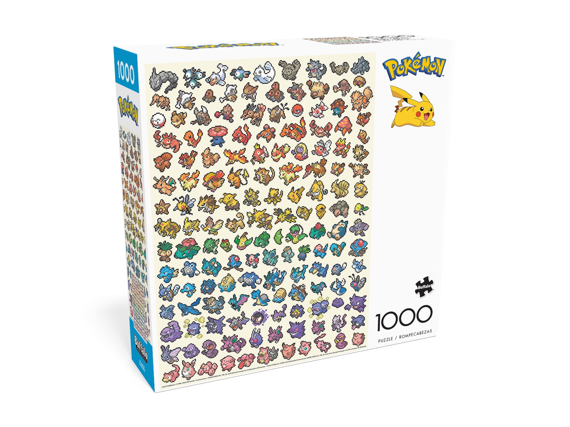 Buffalo Games 1000-Piece Pokemon Pixel Rainbow Adult Interlocking ...