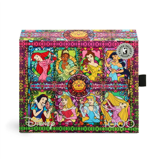 Buffalo Games 1000-Piece Silver Select Disney Stained Glass Princess ...