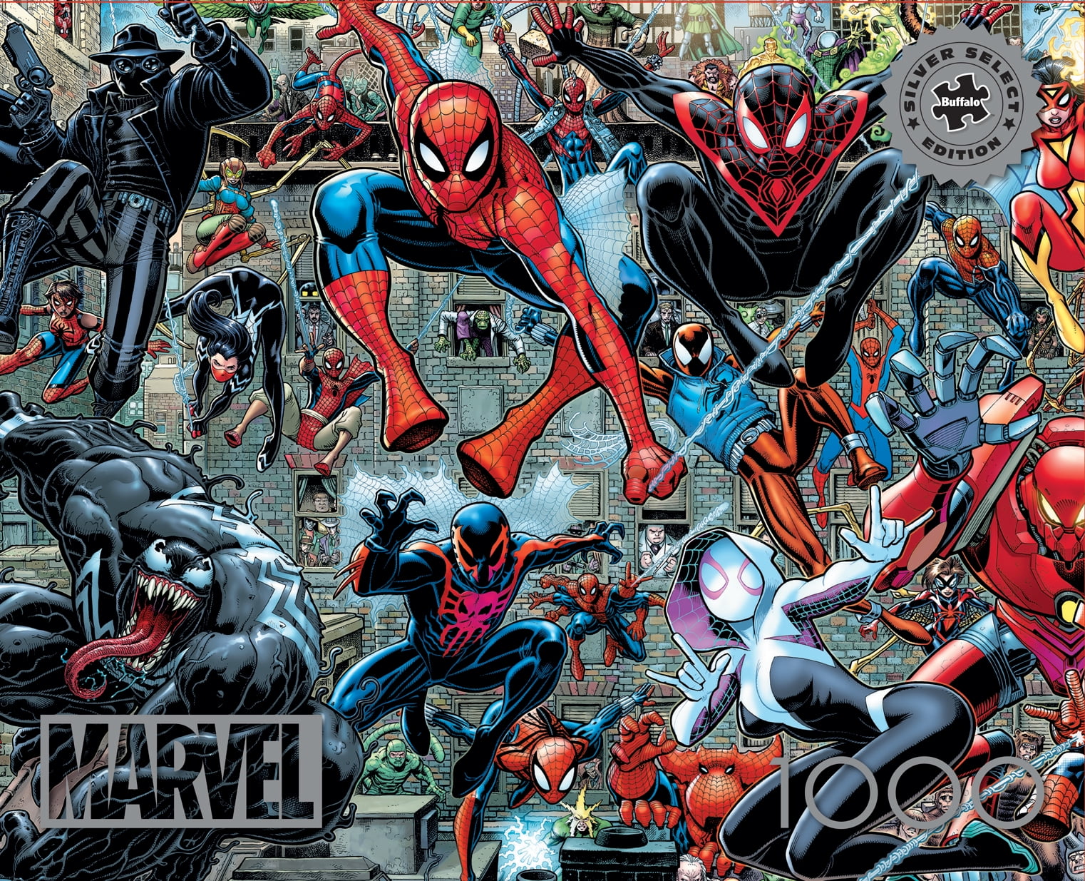 Buffalo Games Marvel Spider-Verse 1000-Piece Silver Select Jigsaw ...