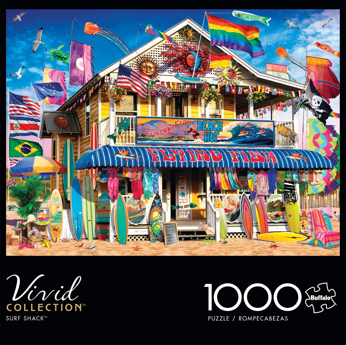 Buffalo Games Vivid Surf Shack 1000 Piece Jigsaw Puzzle for Adults ...