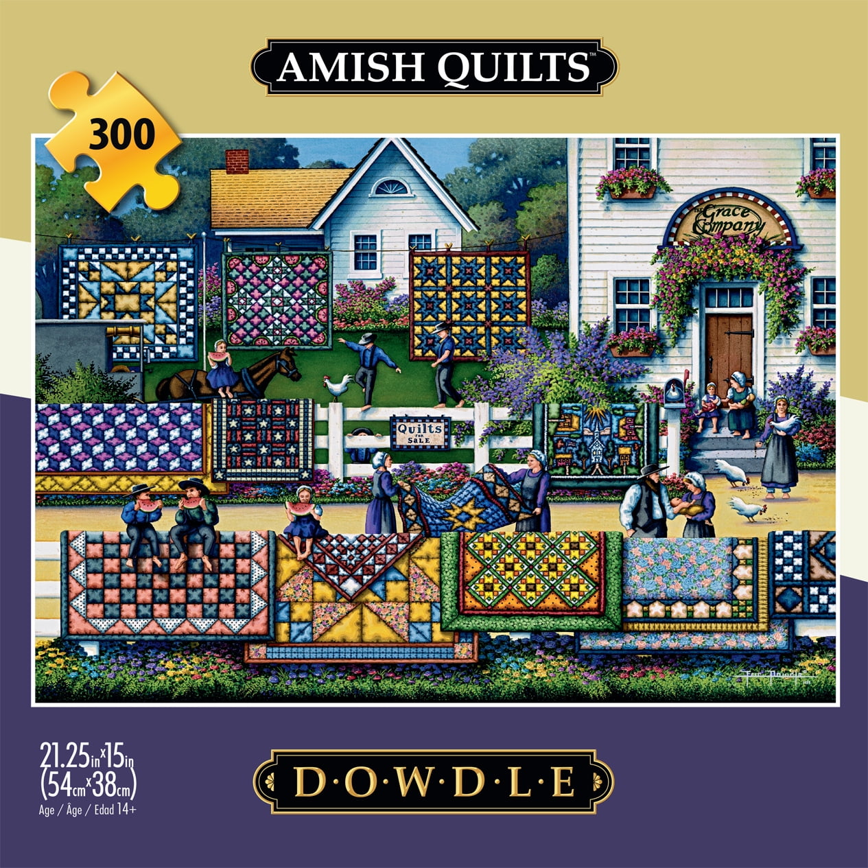 Buffalo Games 300-Piece Dowdle Amish Quilts Adult Interlocking Jigsaw ...