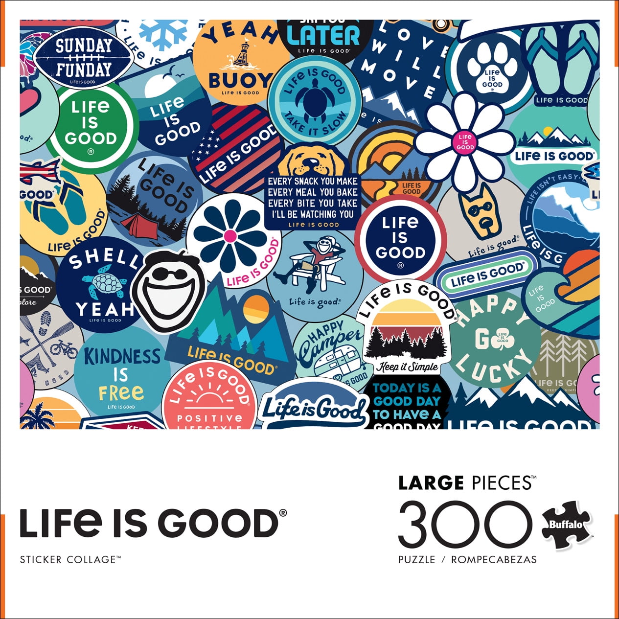 Buffalo Games 300-Piece Life is Good Sticker Collage Interlocking ...