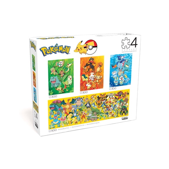Buffalo Games, Pokémon Jigsaw Puzzle Multipack, 4-in-1, 300/500-piece ...