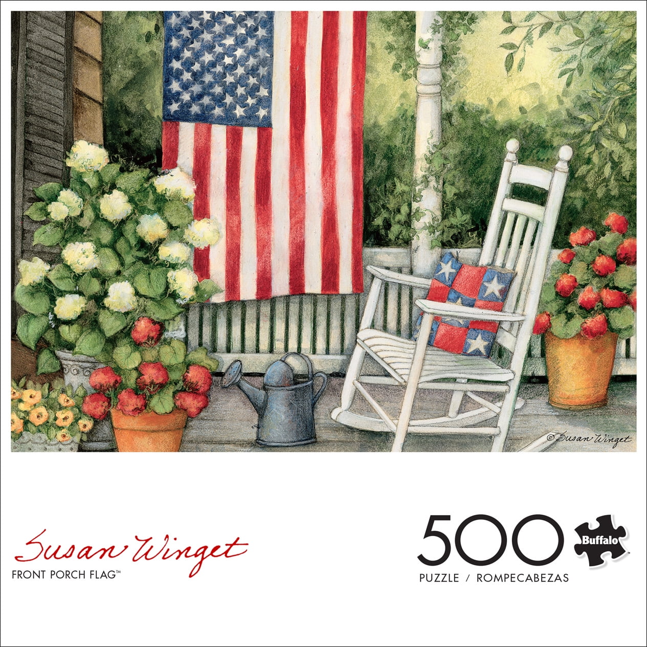 Buffalo Games 500-Piece Front Porch Flag Jigsaw Puzzle by Susan Winget ...