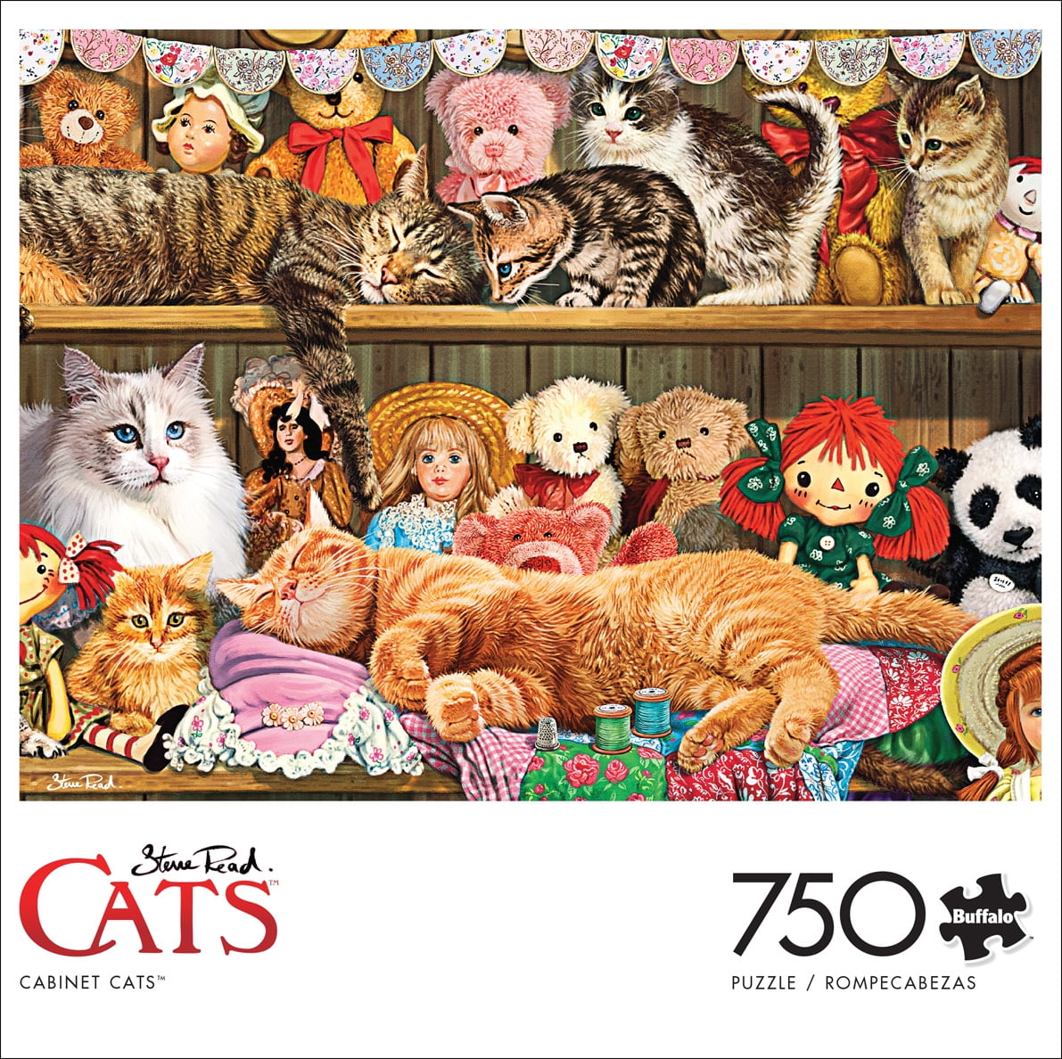 Buffalo Games 750-Piece Cats Cabinet Cats Interlocking Jigsaw Puzzle ...