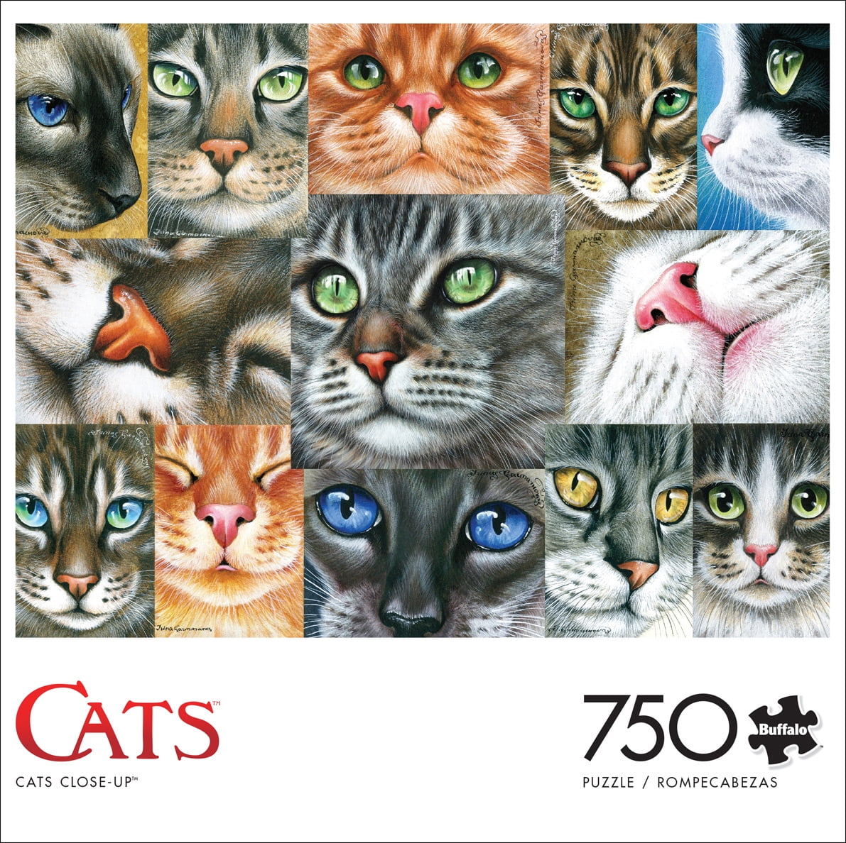 Buffalo Games 750-Piece Cats Close-up Adult Interlocking Jigsaw Puzzle ...