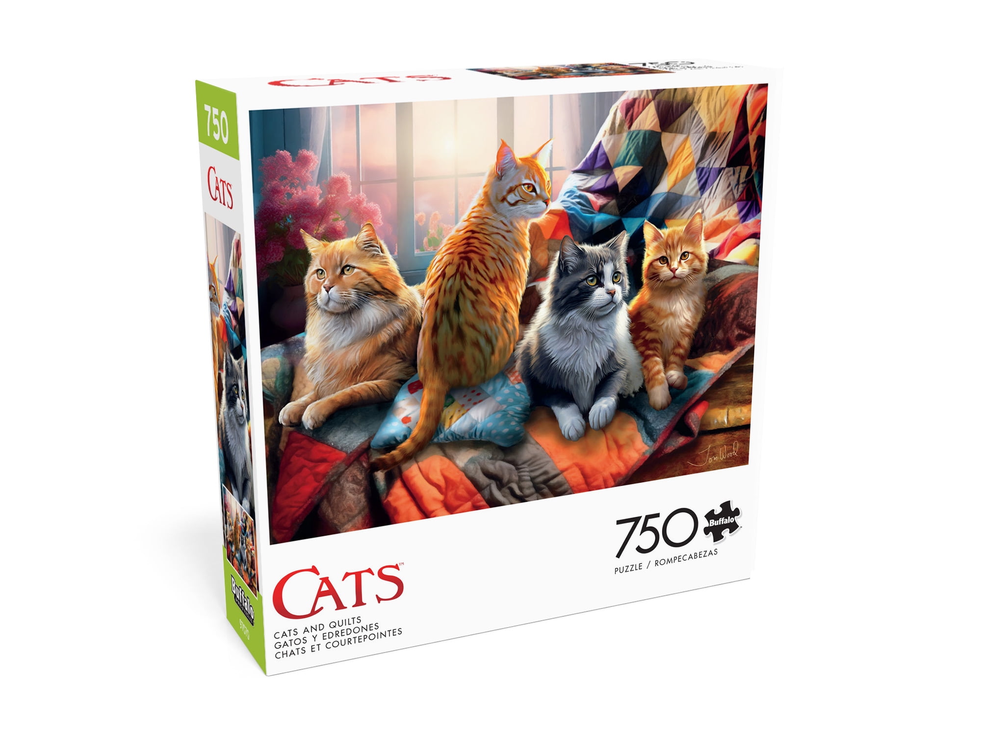 Buffalo Games 750-Piece Cats and Quilts Interlocking Jigsaw Puzzle for ...