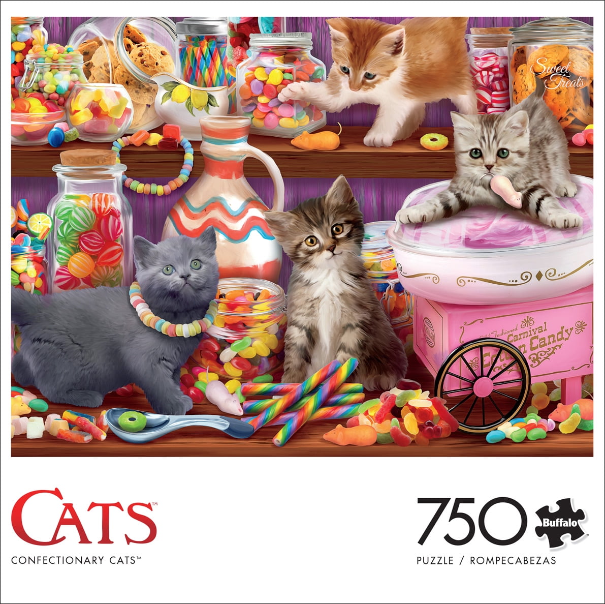 Buffalo Games 750-Piece Confectionary Cats Interlocking Jigsaw Puzzle ...