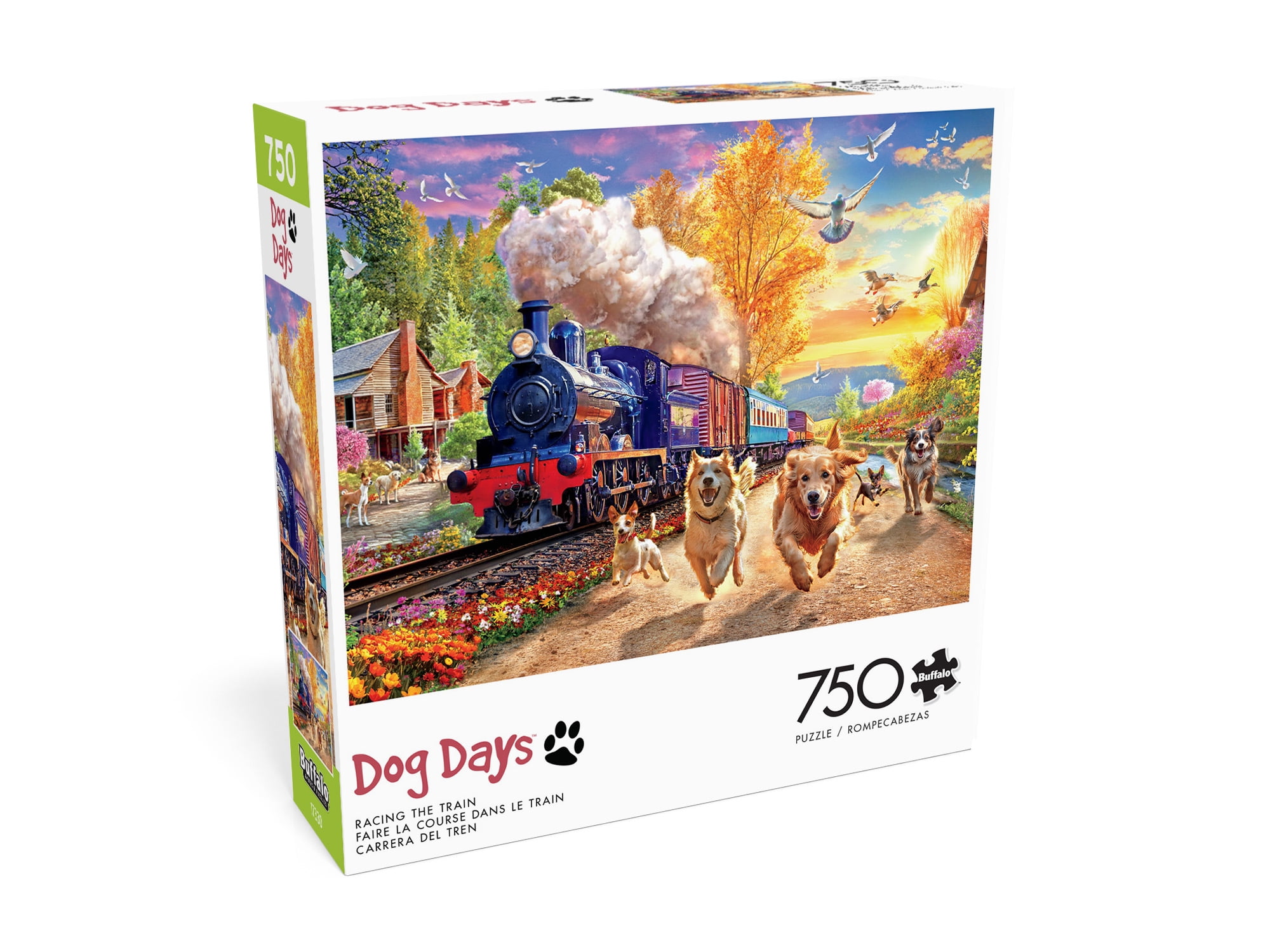 Buffalo Games 750-Piece Dog Days Racing the Train Adult Interlocking ...
