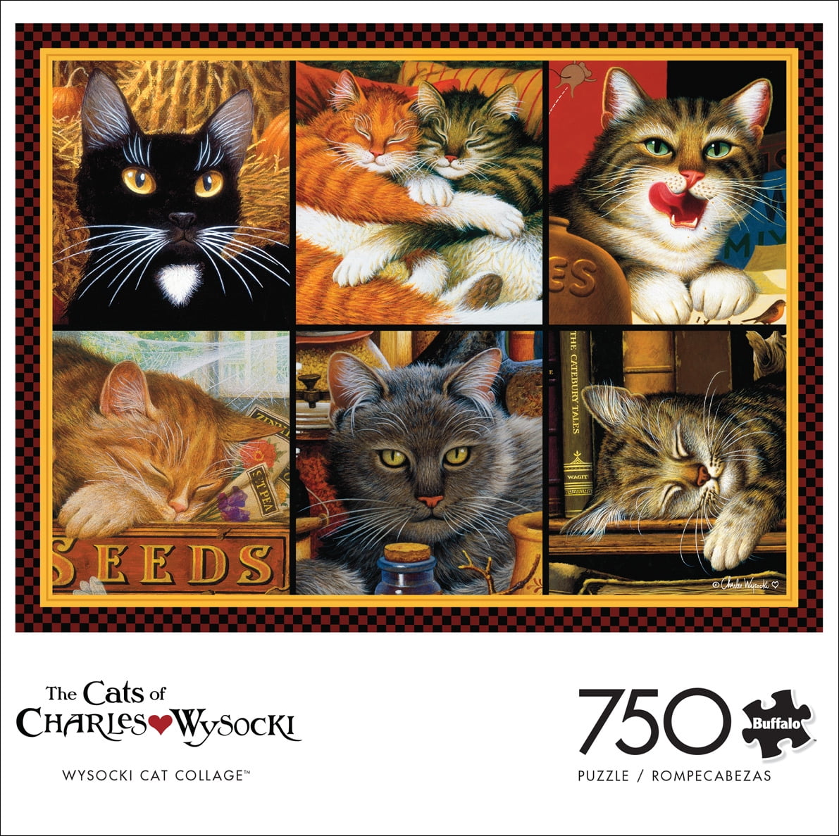 Buffalo Games 750-Piece Wysocki Cat Collage Interlocking Jigsaw Puzzle ...