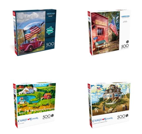 Buffalo Games Americana Fan Multi-Pack - Four 500-Piece Interlocking ...