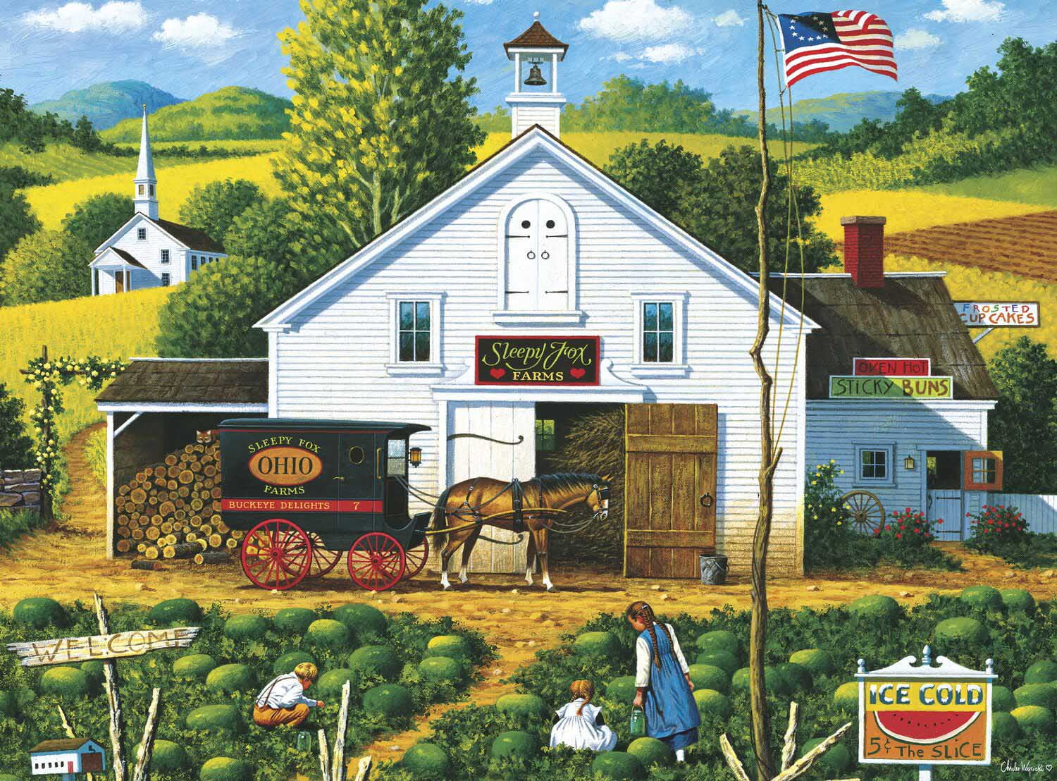 Buffalo Games - Charles Wysocki - Catchin' Bugs - 1000 Piece Jigsaw ...