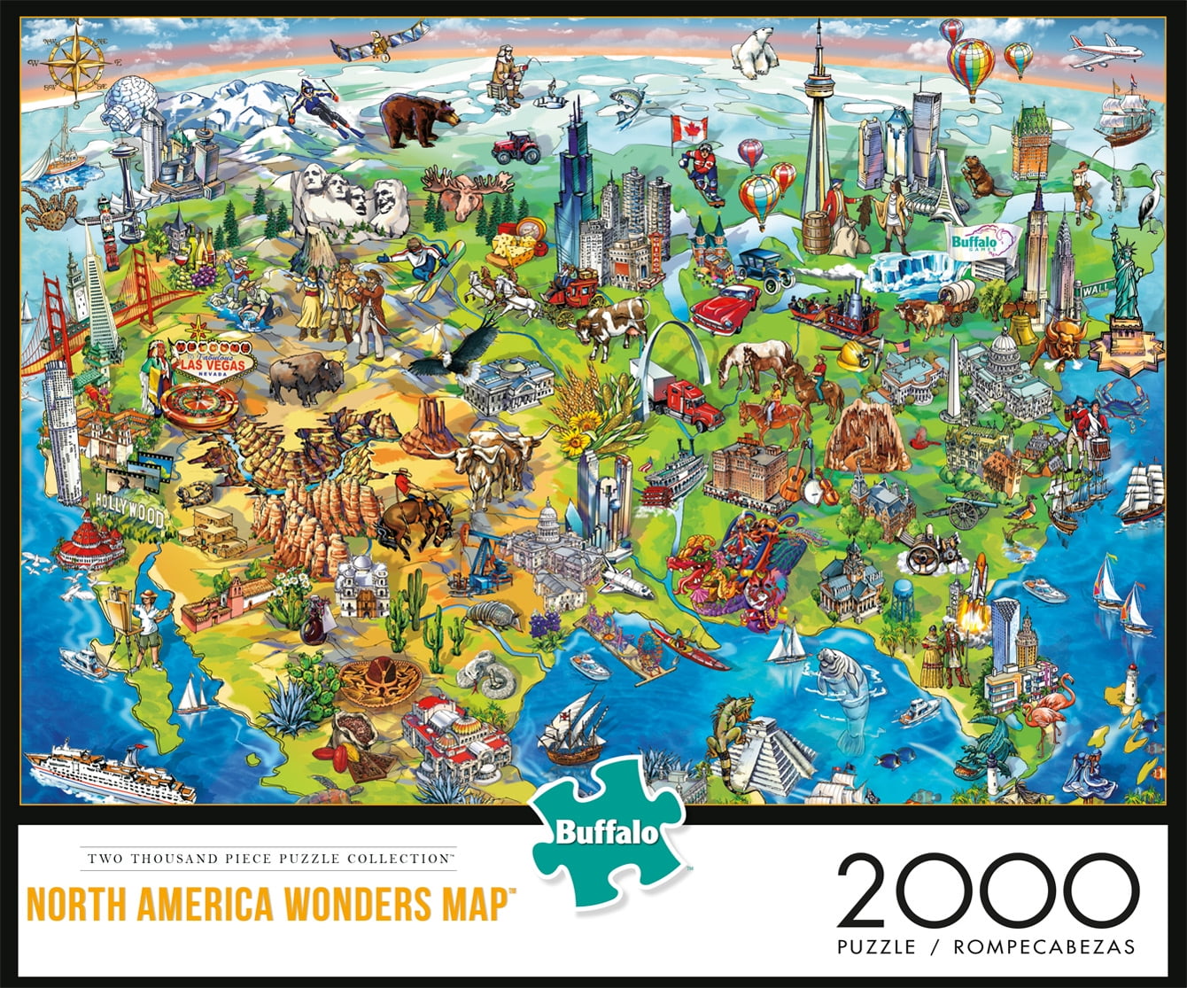 Buffalo Games North America Wonders Map 2000 Piece Jigsaw Puzzle ...
