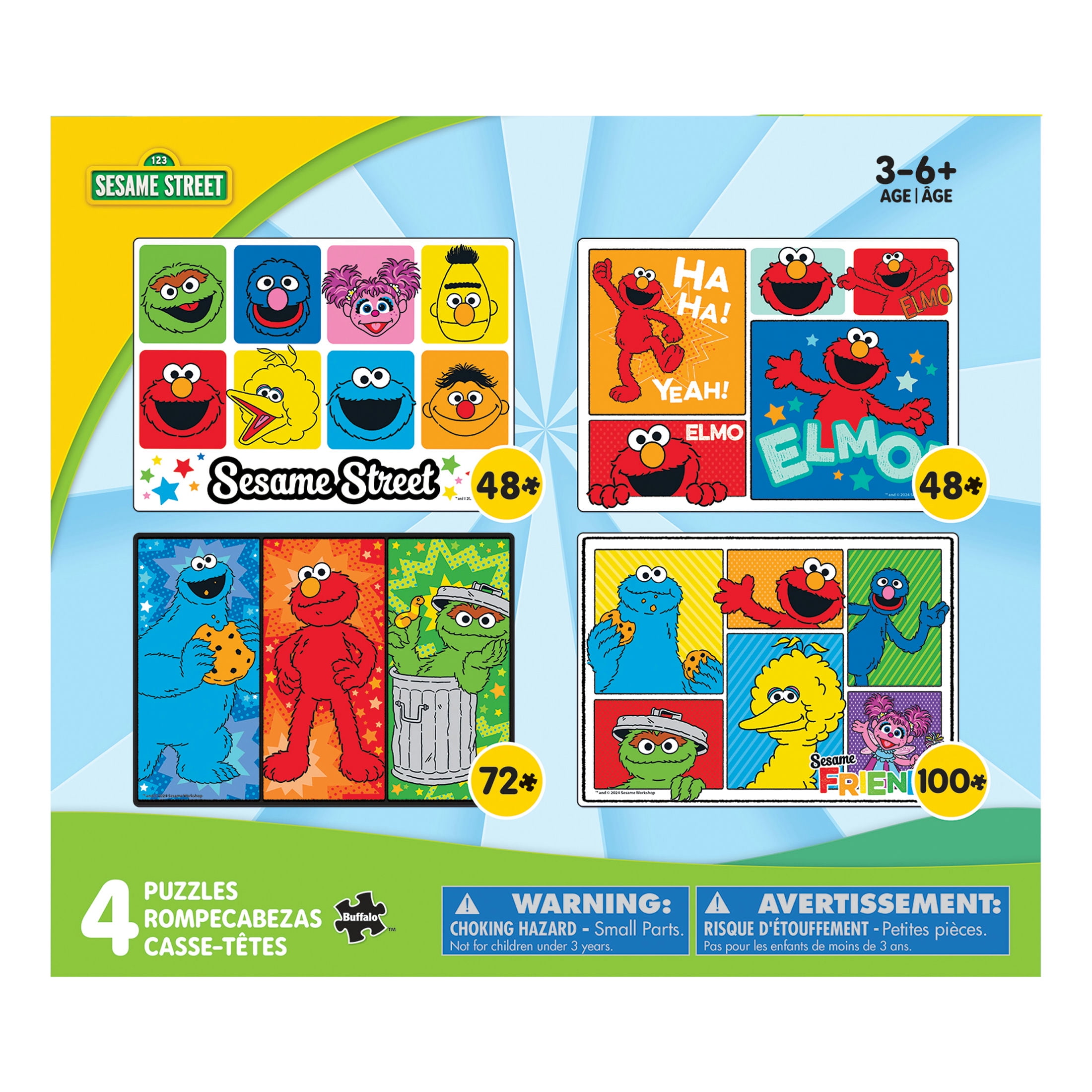 Buffalo Games Sesame Street 4-in-1 Multipack Interlocking Jigsaw ...