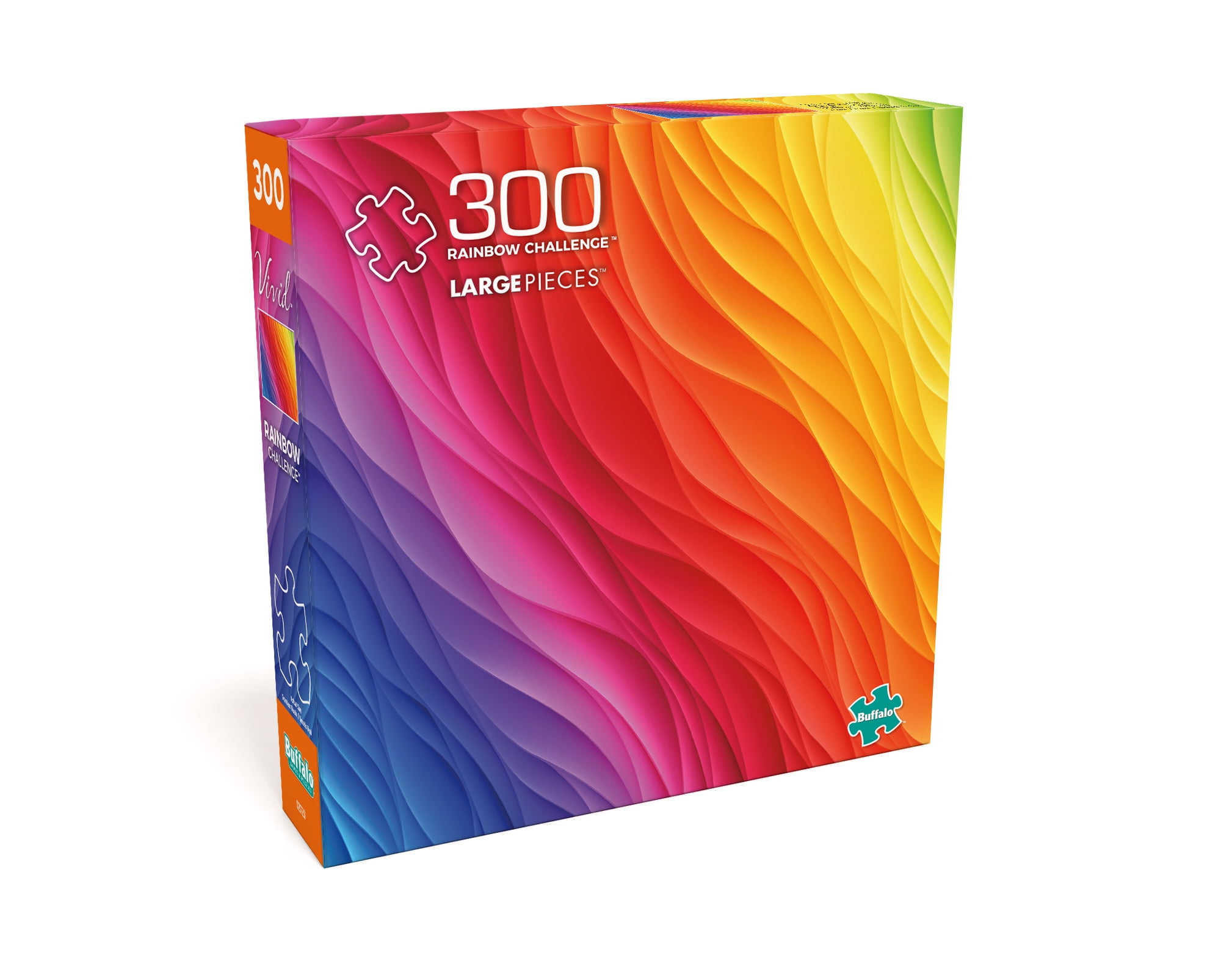 Buffalo Games Vivid Collection Rainbow Challenge 300-Piece Interlocking ...