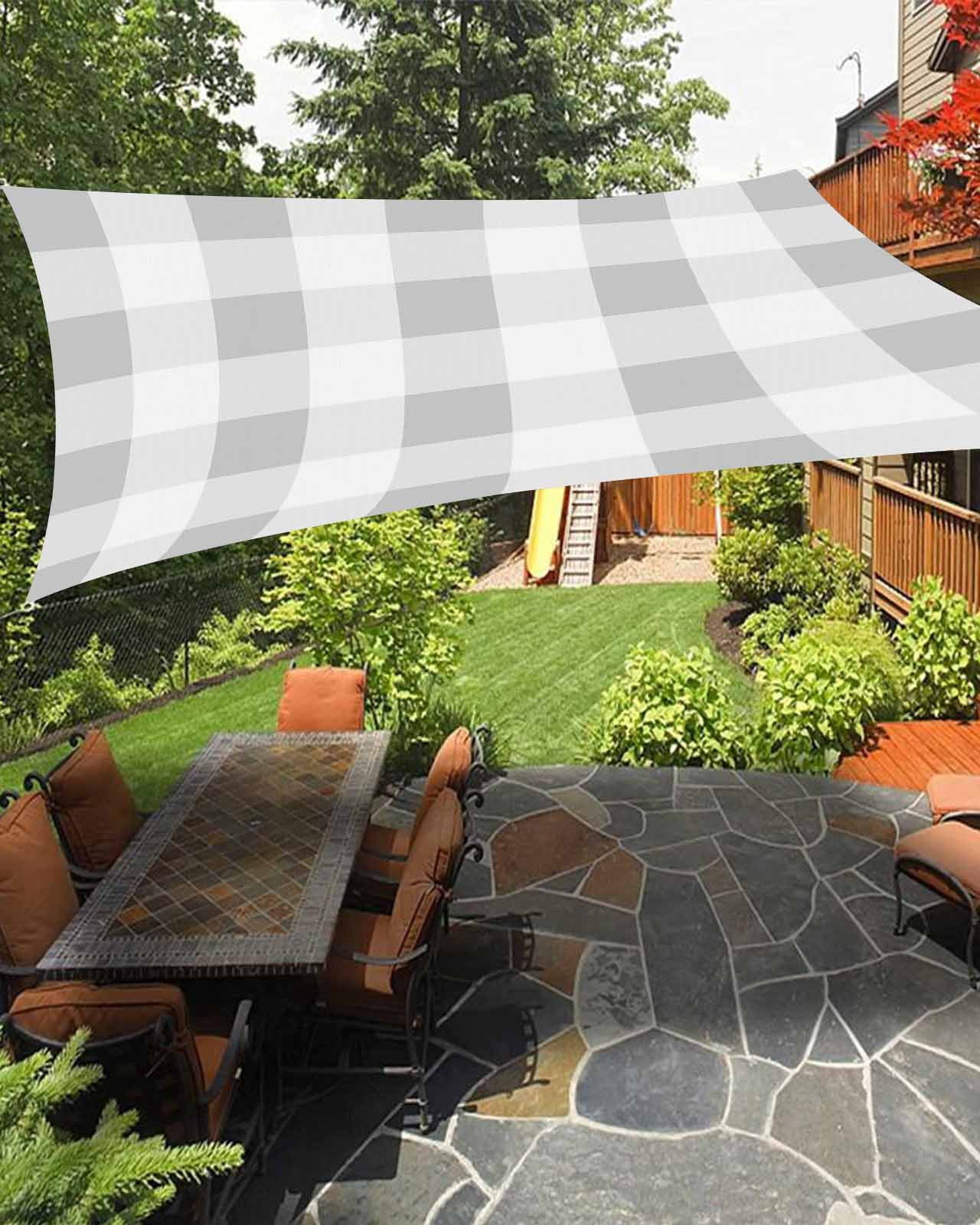 Buffalo Grey Plaid Sun Shade Sail 12'X16' Spring Simple Pattern UV ...