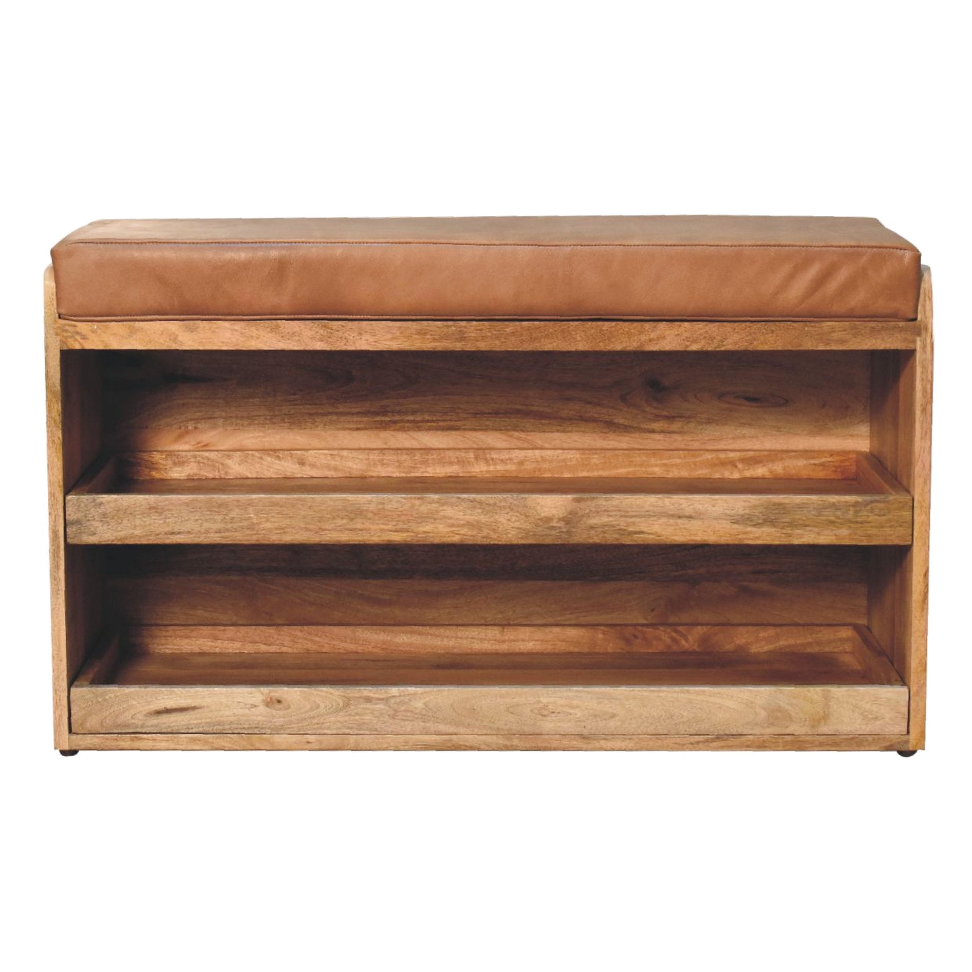 Buffalo Hide Shoe Bench | Two Pull-out Drawers for Shoe Storage | Mango ...