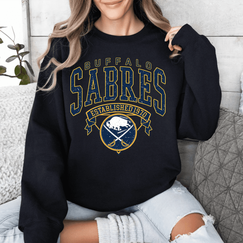 Buffalo Hockey Sweatshirt Crewneck, Vintage Sabres Crewneck, Buffalo ...