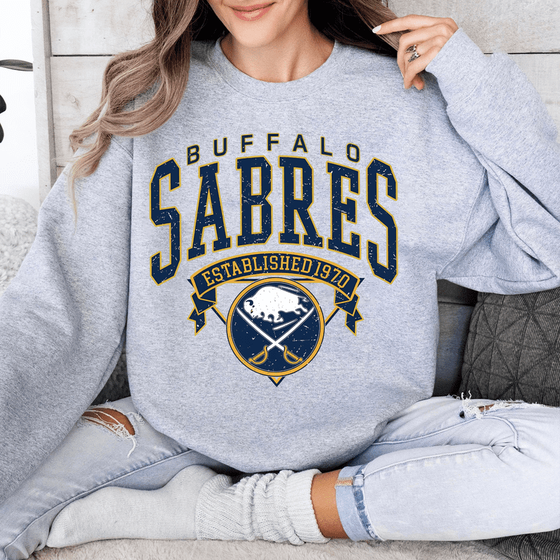 Buffalo Hockey Sweatshirt Crewneck, Vintage Sabres Crewneck, Buffalo ...