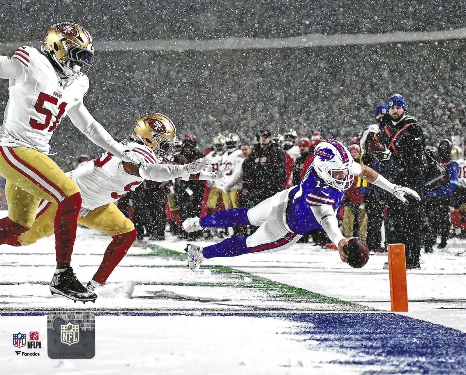 Buffalo Josh Allen Touch Down Leap During The 2024 Season Multi-size ...