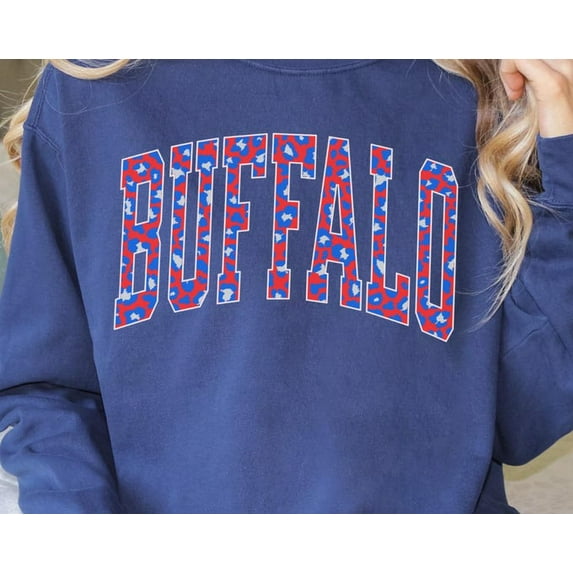 Buffalo Leopard Print Hoodie - Women'S Football Fan, Sweatshirt Size S ...