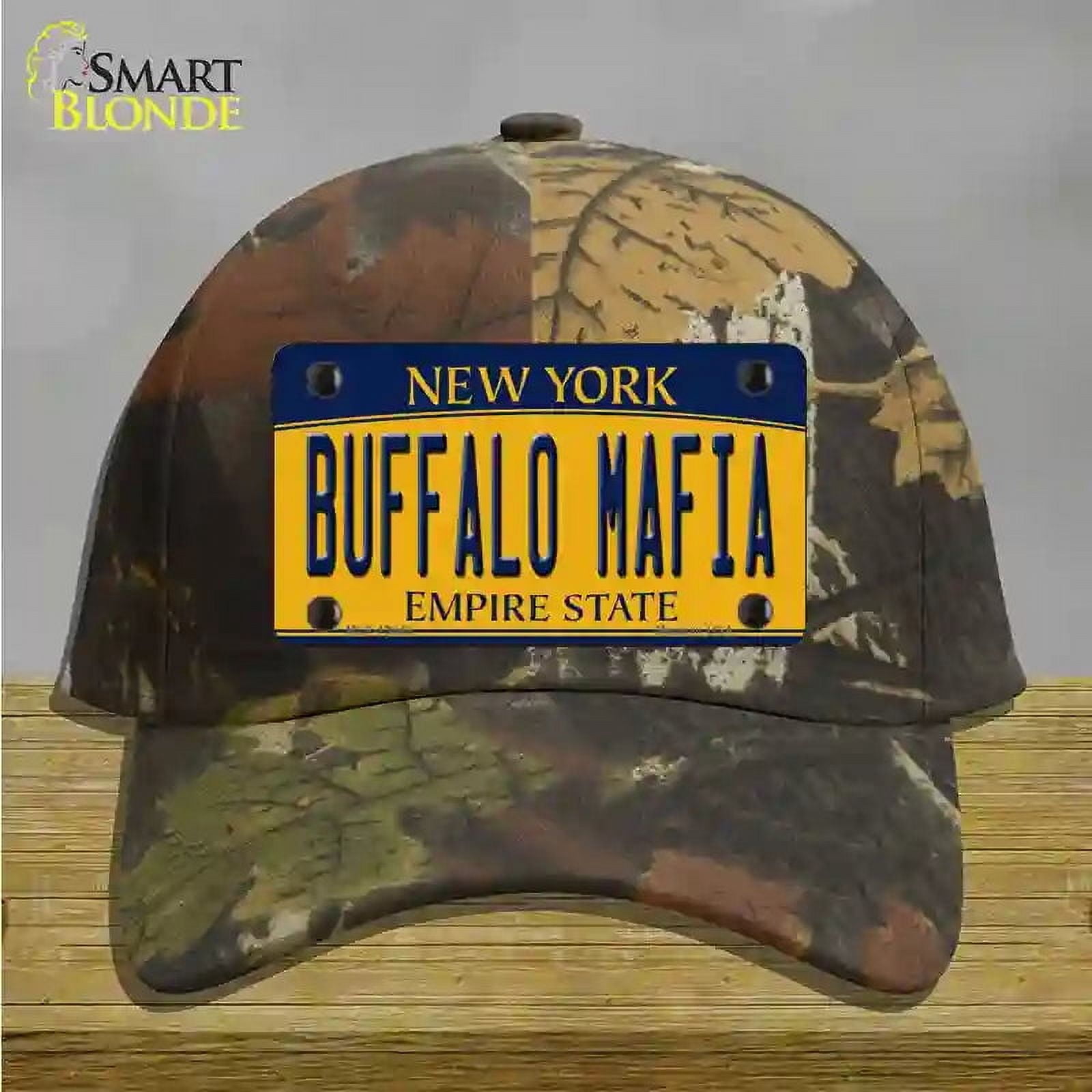 Buffalo Mafia NY Yellow Novelty License Plate Hat Tag Cotton Camoflauge ...