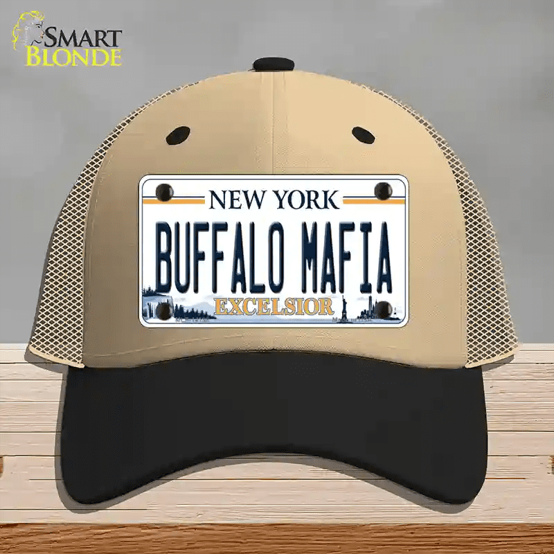 Buffalo Mafia New York Excelsior Novelty License Plate Hat Mesh Khaki ...