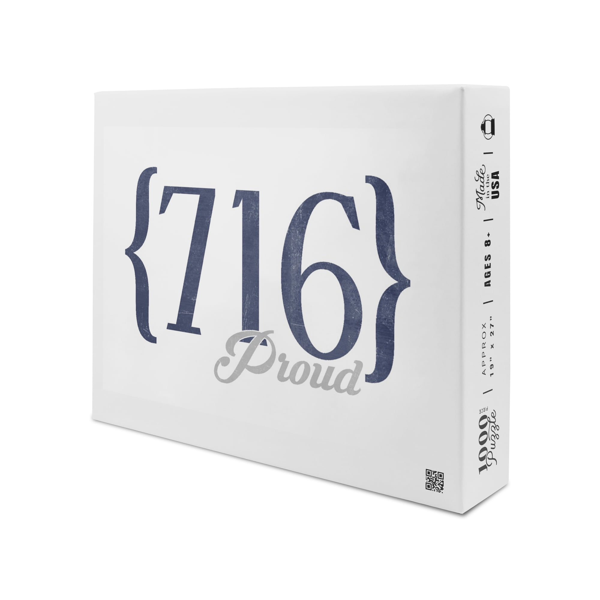 Buffalo, New York, 716 Area Code (Blue) (1000 Piece Puzzle, Size 19x27 ...