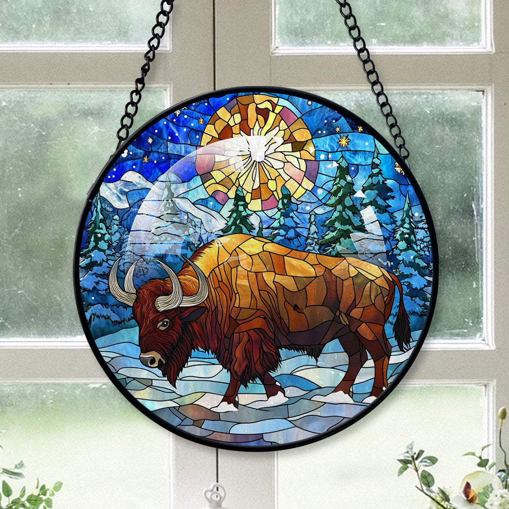 Buffalo Ornament Christmas 2025, BuffaloStained Glass Window Art ...