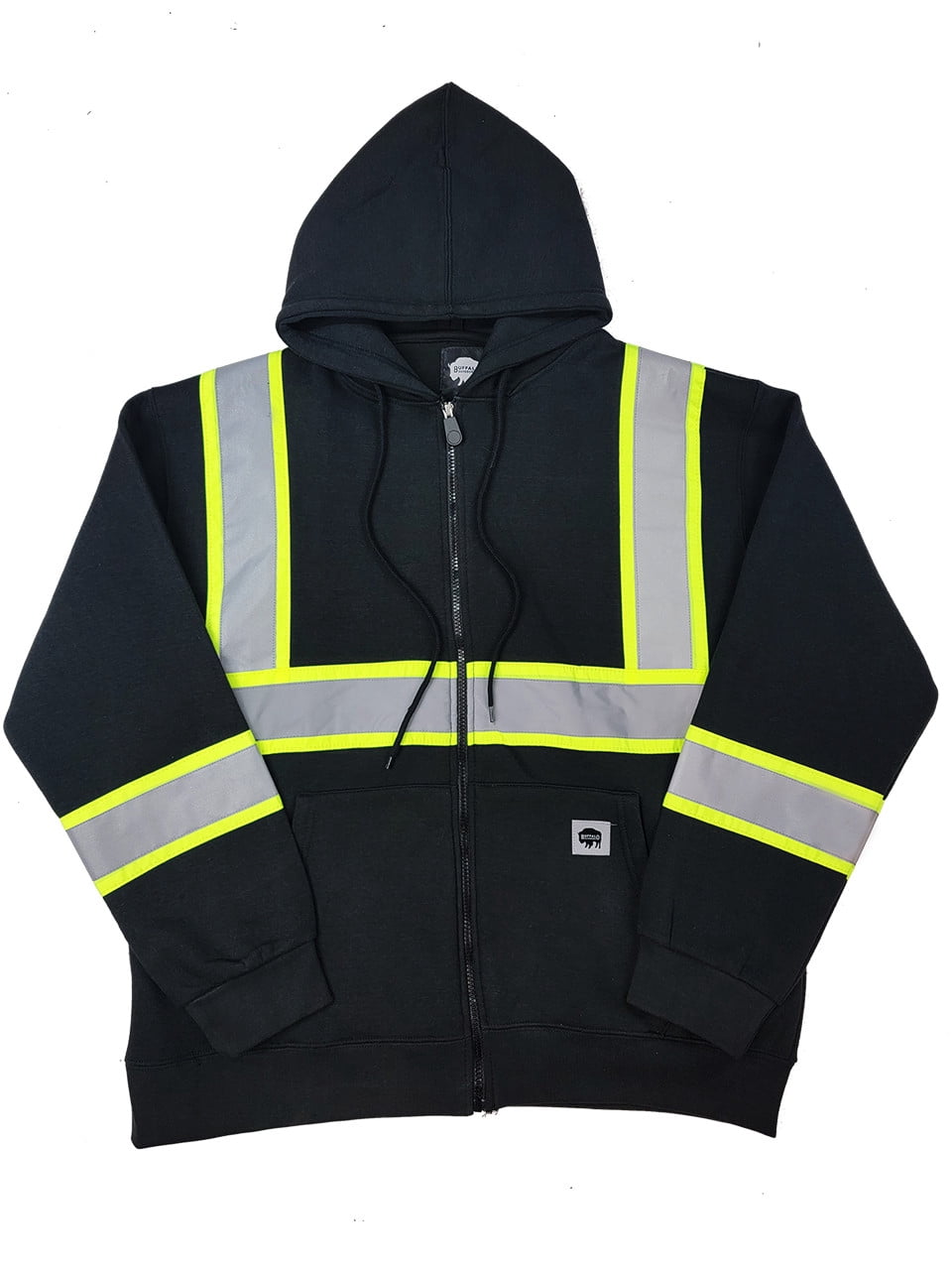 Buffalo Outdoors Workwear Black Safety Hooded Sweatshirt - Walmart.com