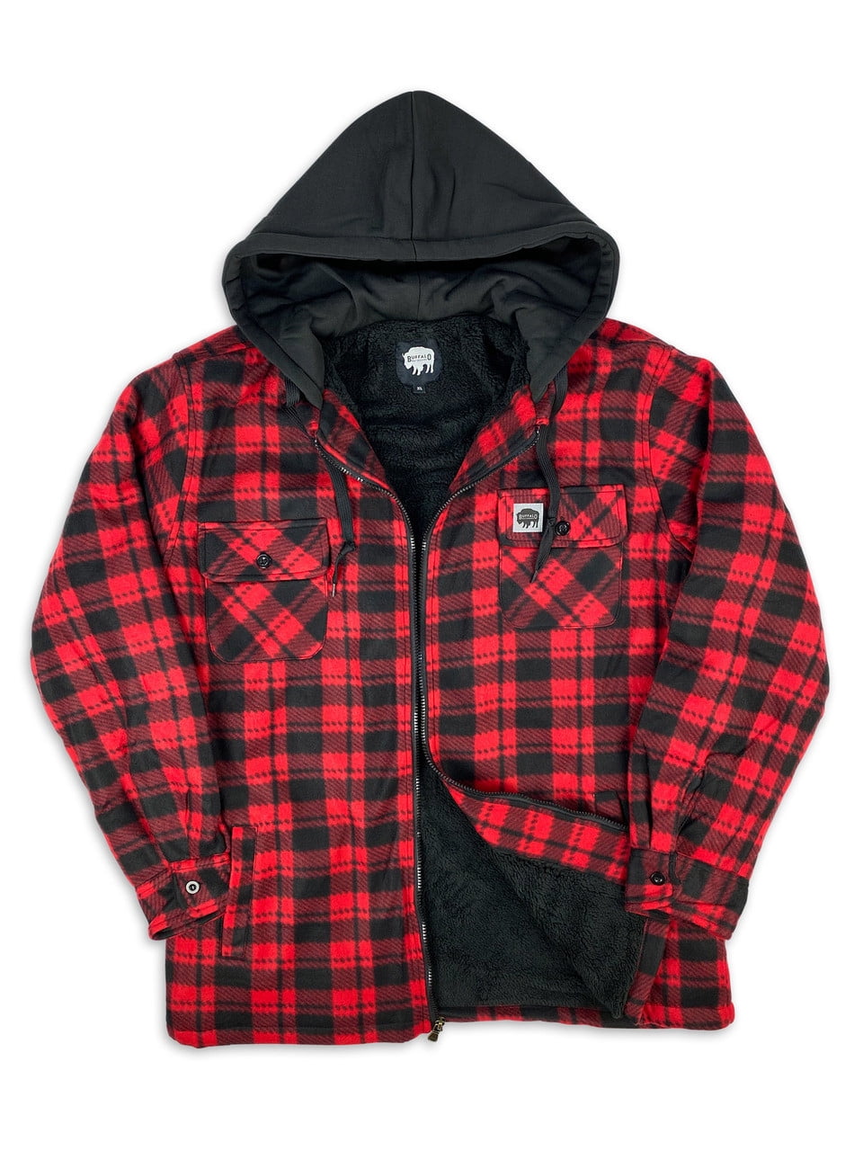 Buffalo Outdoors® Workwear Sherpa Lined Hooded Fleece - Walmart.com