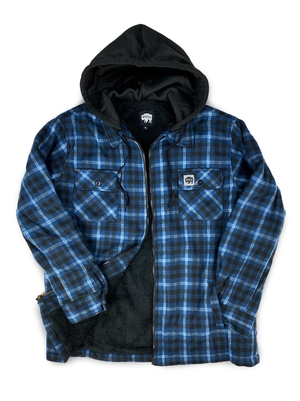 Buffalo Outdoors® Workwear Sherpa Lined Hooded Fleece - Walmart.com