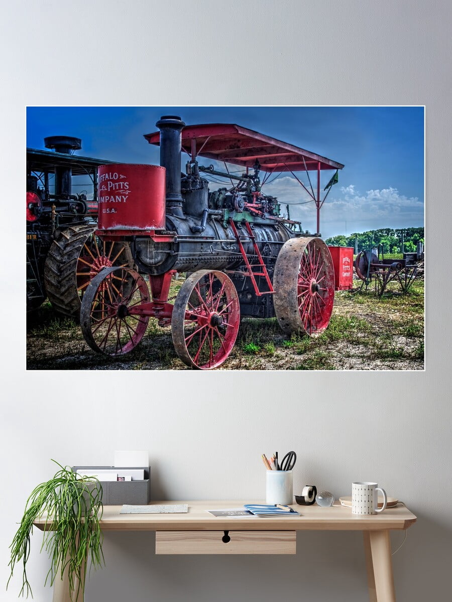 Buffalo Pitts Steam Traction Engine Poster Wall Art, Modern Wall Decor ...