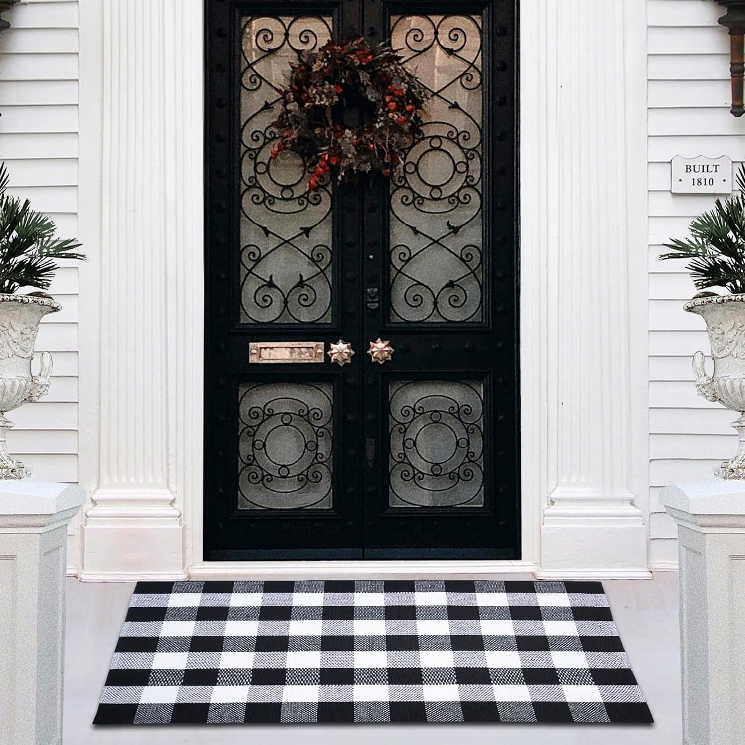 Buffalo Plaid Area Rug - 27.5x43 Inches, Black and White Checkered ...