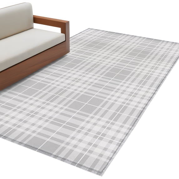 Buffalo Plaid Area Rug 4x6 Washable Rug Non Slip Modern Gray Farmhouse ...