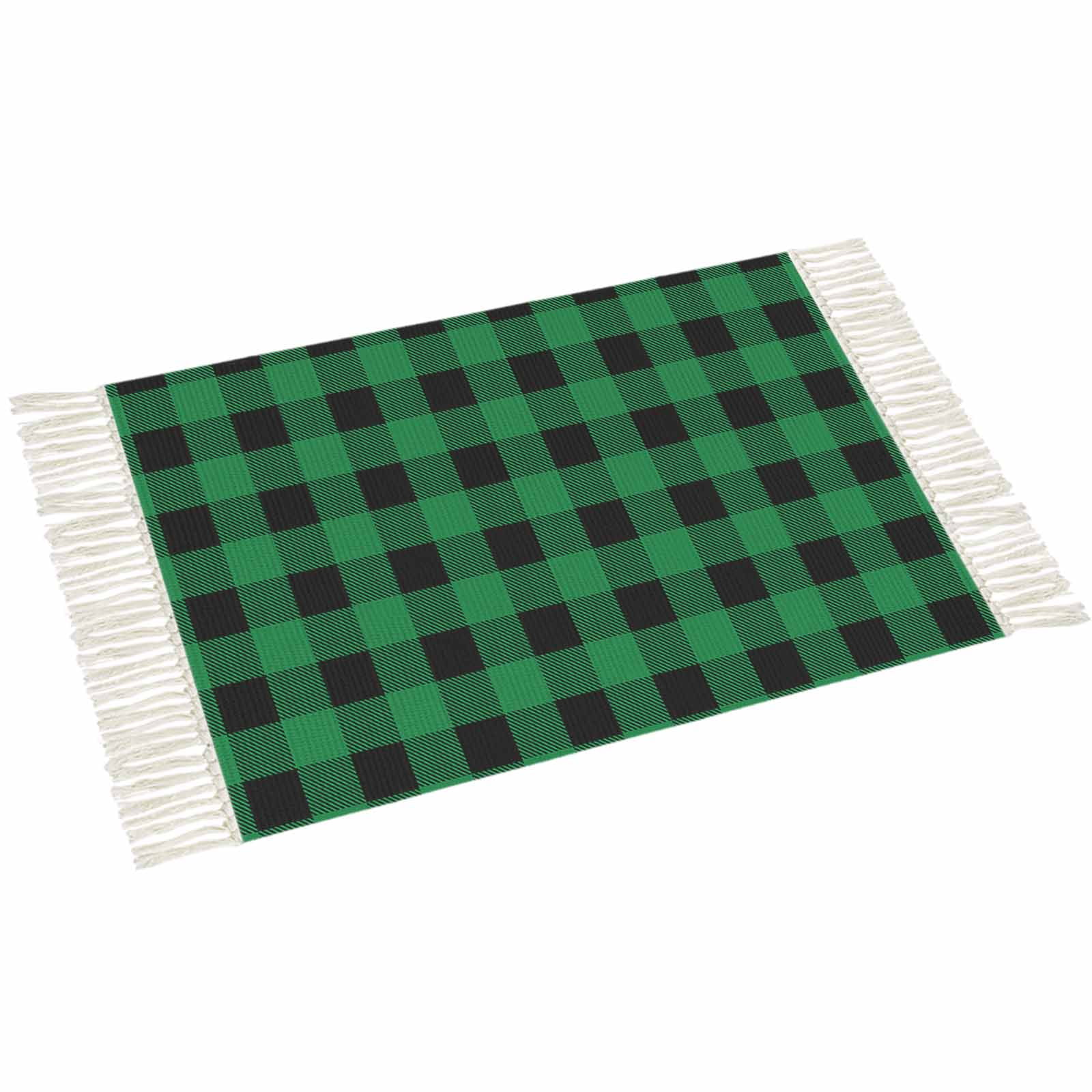 Buffalo Plaid Black and Turquoise Green Area Rug 3x5 Living Room Rug ...
