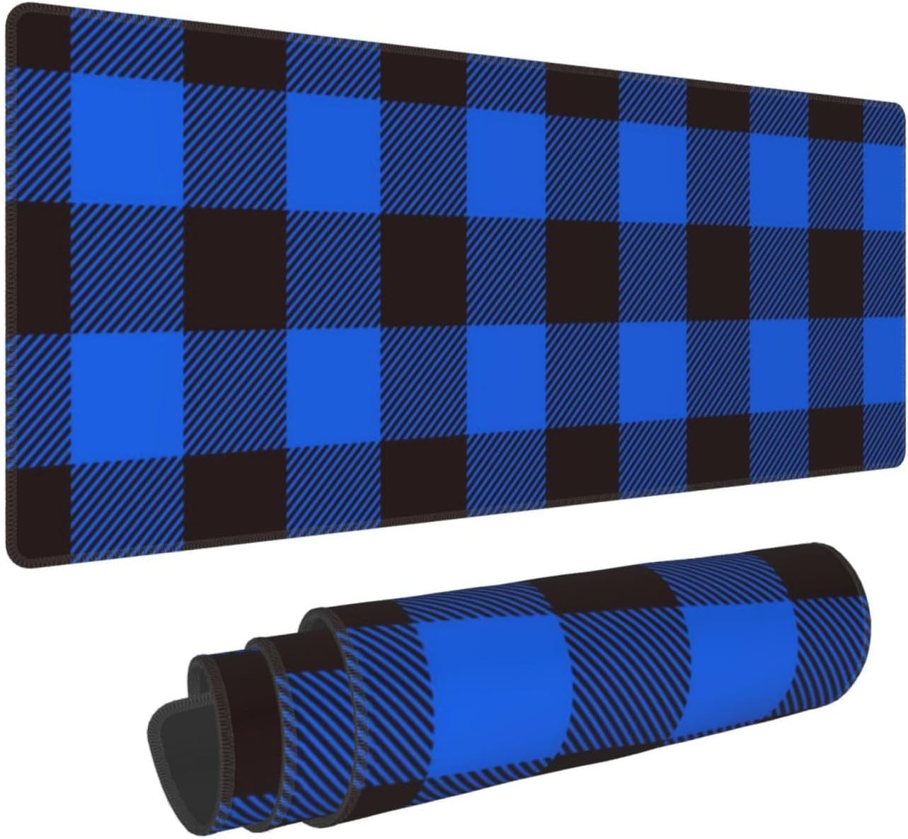Buffalo Plaid Blue Black Large Gaming Mouse Pad 31.5" x 11.8" Desk ...