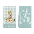Buffalo Plaid Bunny Rabbit Flower Easter Kitchen Towels Dish Towels ...