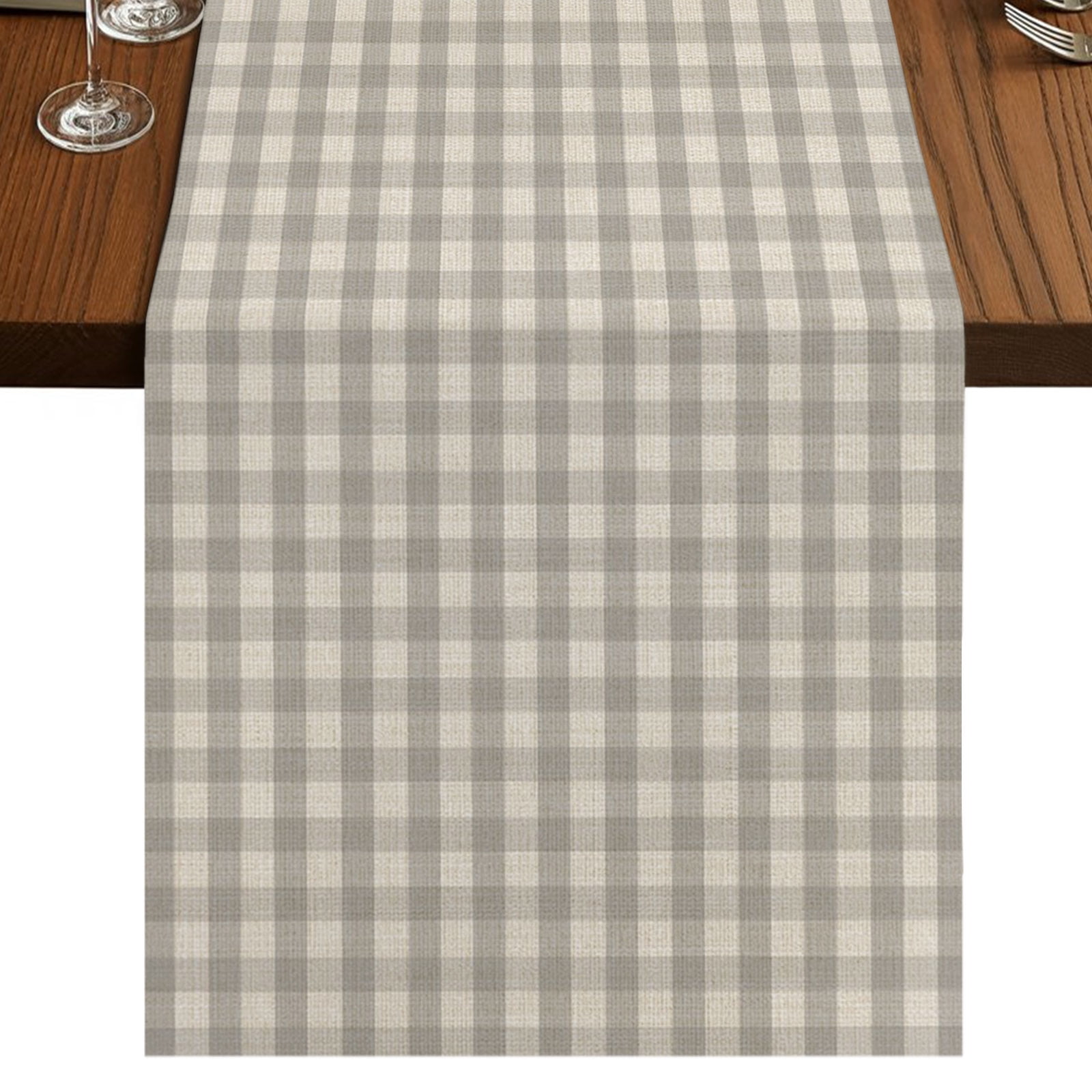 Buffalo Plaid Burlap Cotton Table Runner 13x36 Inches Short, Farmhouse ...