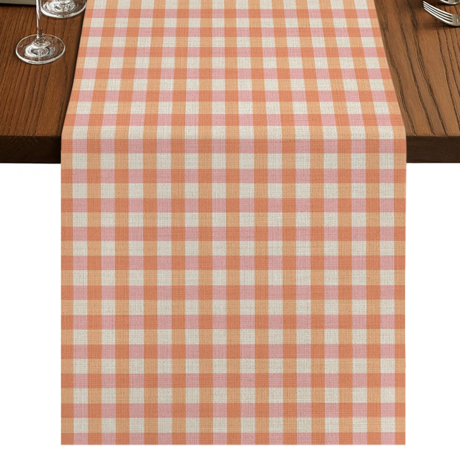 Buffalo Plaid Burlap Cotton Table Runner 13x60 Inches Long, Farmhouse ...