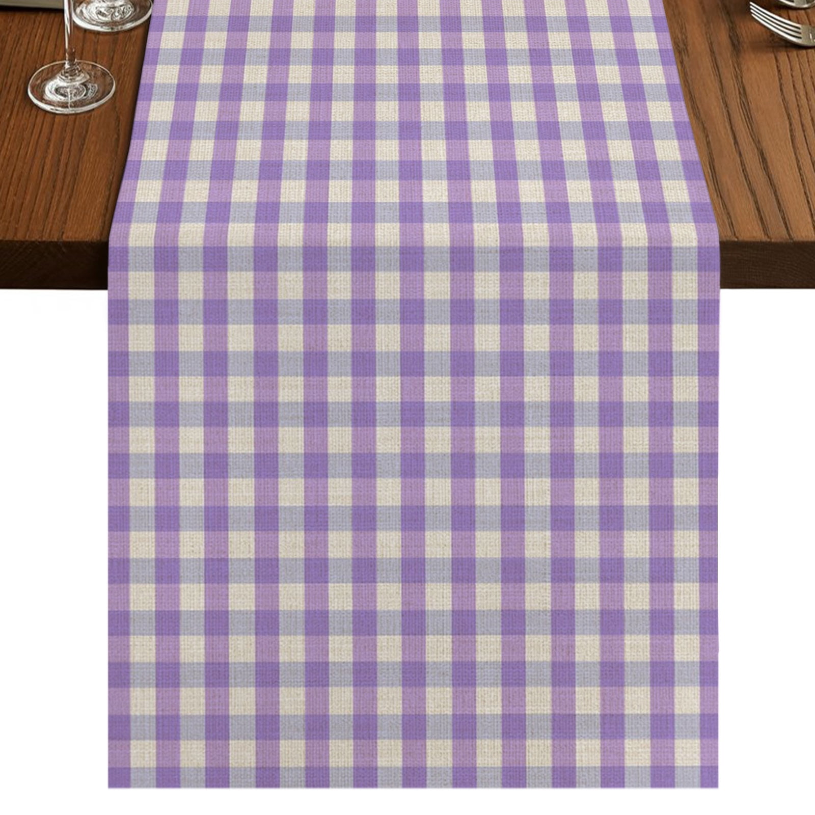 Buffalo Plaid Burlap Cotton Table Runner 13x90 Inches Long, Farmhouse ...